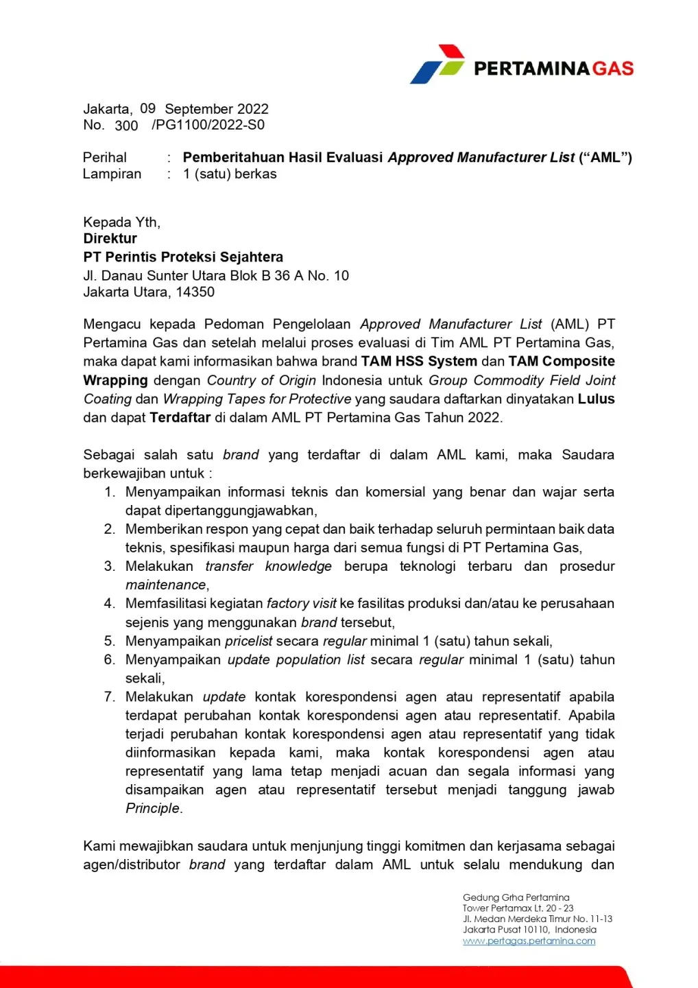 PRODUSEN FIELD JOINT COATING (TAM HSS) | Products | Perintis Proteksi